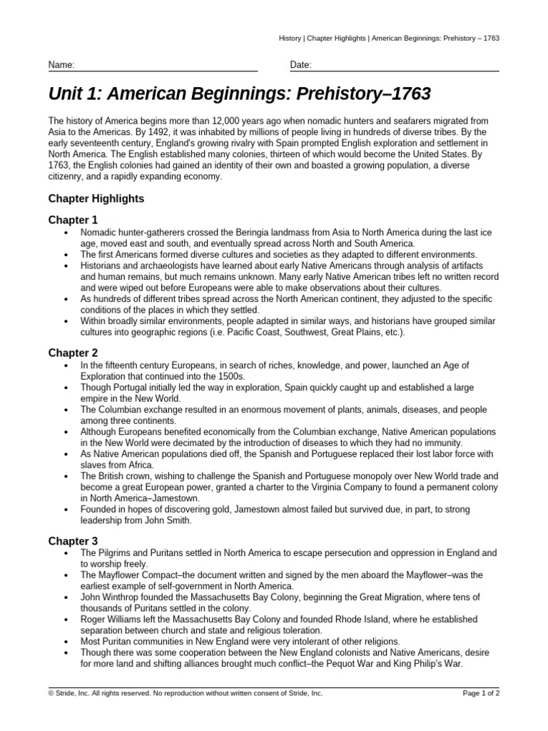 Hs HST Us234 s2 02 01 CH Unit1 A11y | PDF | British Colonization Of The ...
