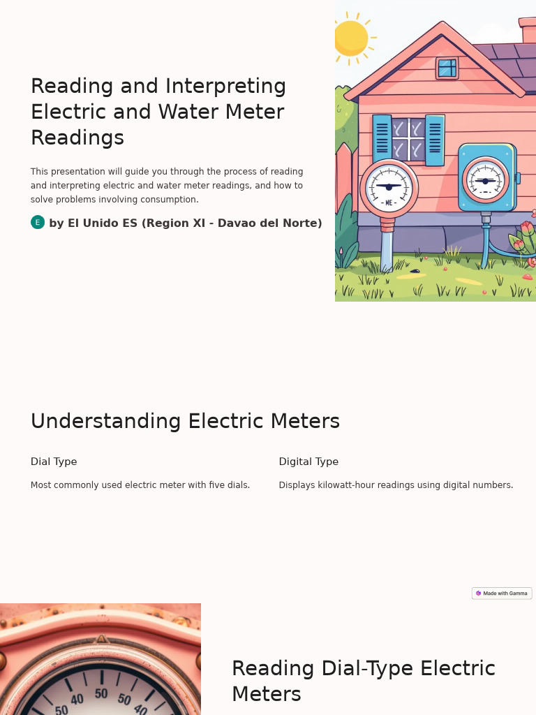 Reading and Interpreting Electric and Water Meter Readings | PDF