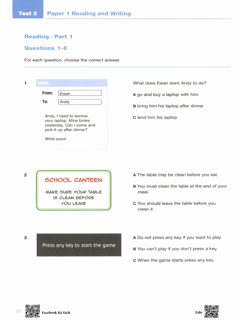 Ready for A2 Key for Schools 8 test-trang-1 | PDF