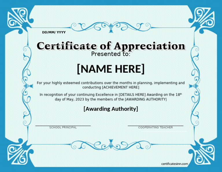 Appreciation Certificate Esme | PDF