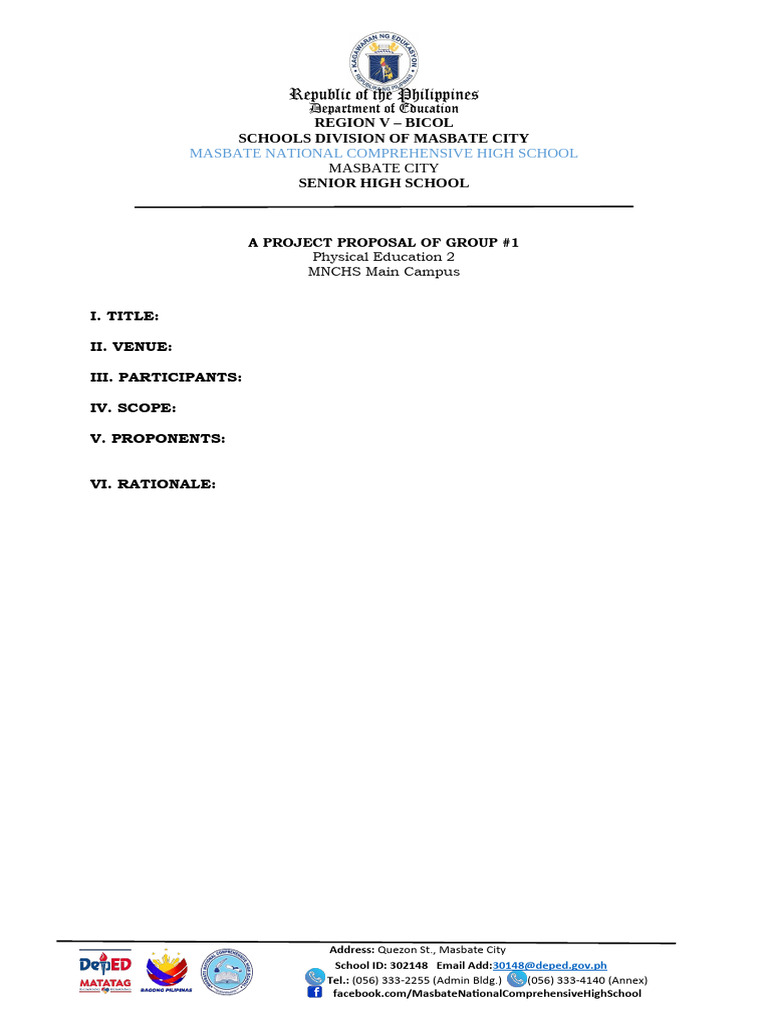 Project Proposal for Physical Education | PDF