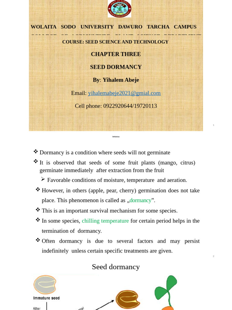 Seed Science CHA 3 | PDF | Seed | Germination