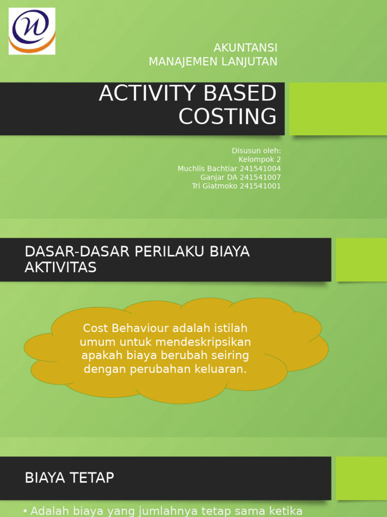 Materi 2 Activity Based Costing | PDF