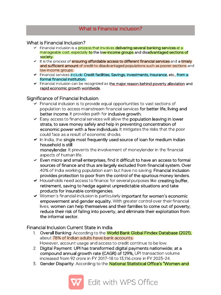 Financial Inclusion&benchmark Lending Rate | PDF | Financial Inclusion ...