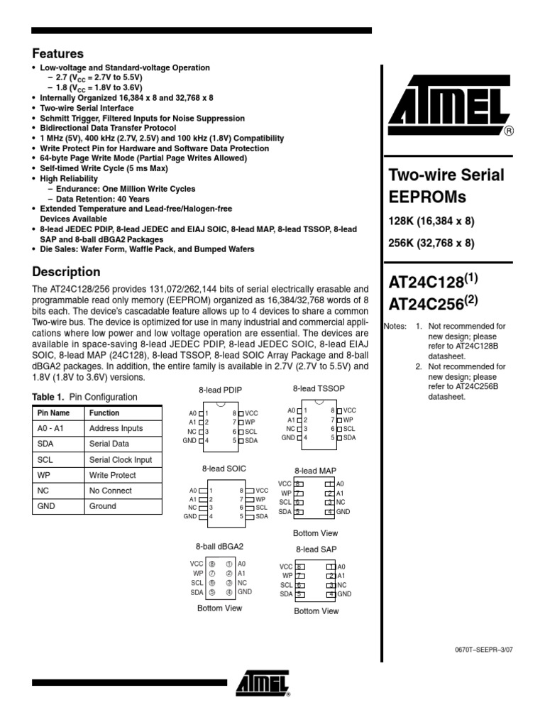 Atmel At24c256 Eeprom Marked | PDF | Computer Engineering | Digital ...
