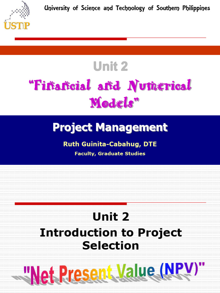 Financial Models & NPV Analysis | PDF | Net Present Value | Discounted ...