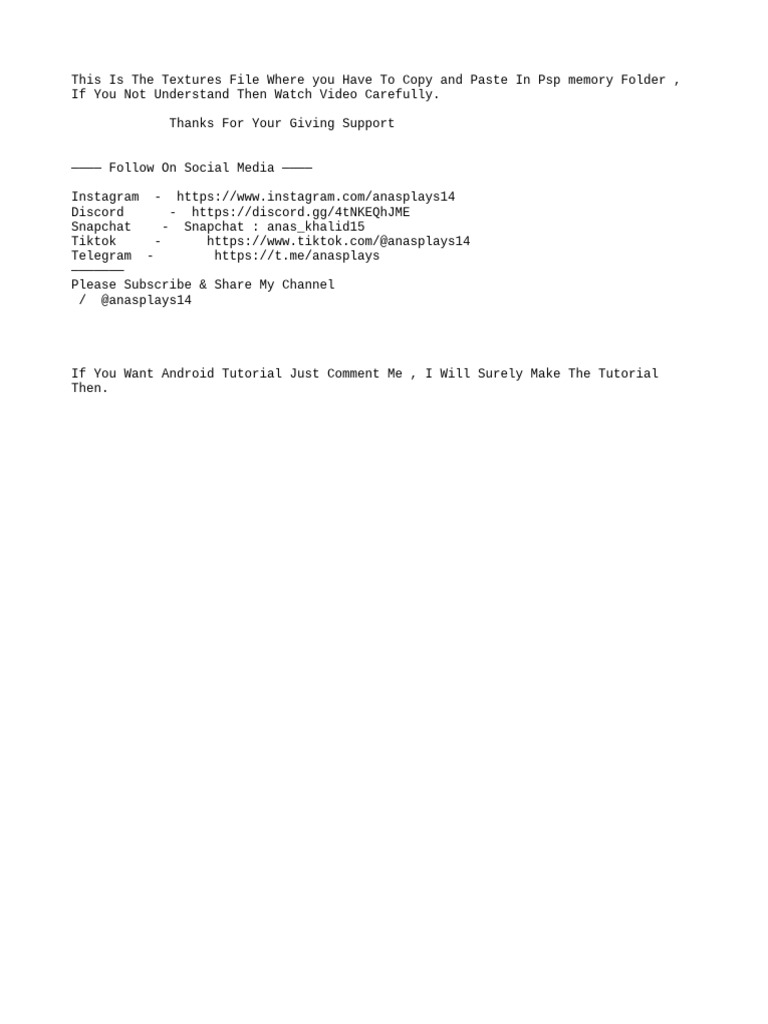 PSP Textures File Guide | PDF