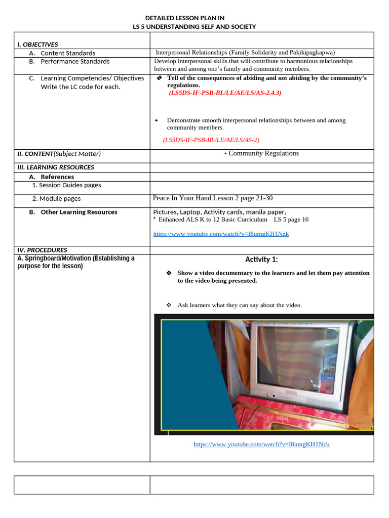 LS5 Community Regulations | PDF | Learning | Human Communication
