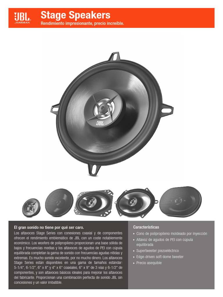 JBL - Stage - Speakers - Spec Sheet - ES | PDF | Altoparlante ...