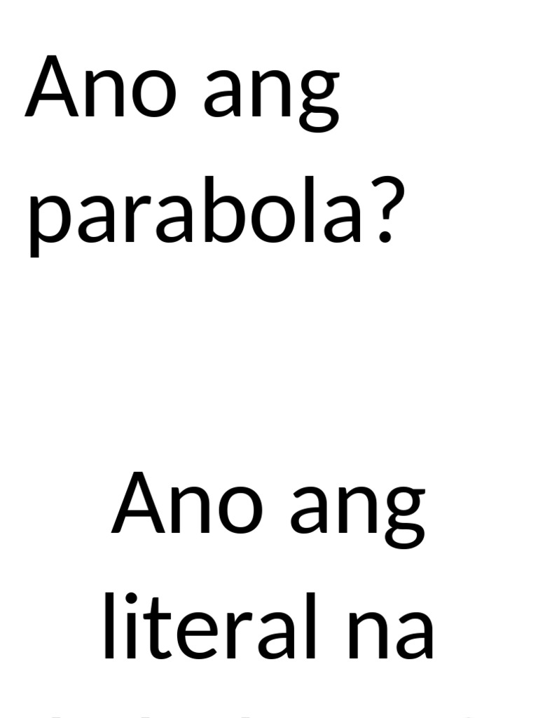 Ano Ang Parabola | PDF