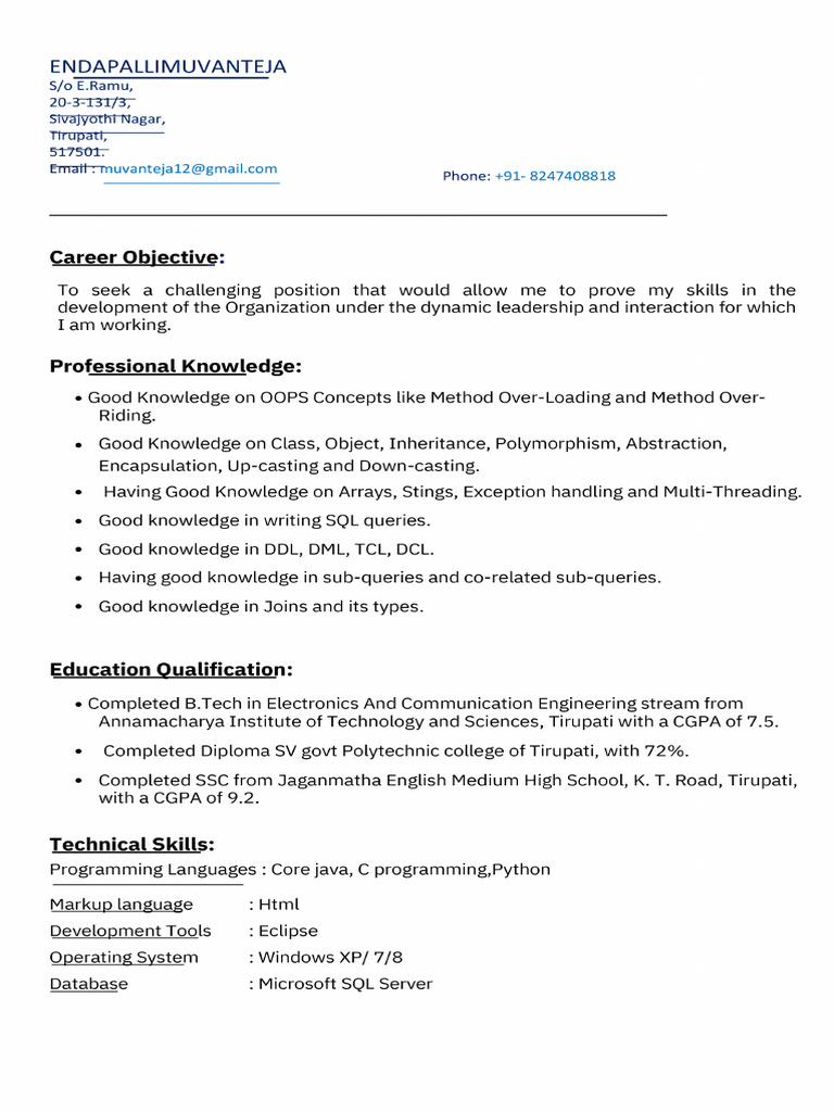 Muvan Resume 1 PDF | PDF