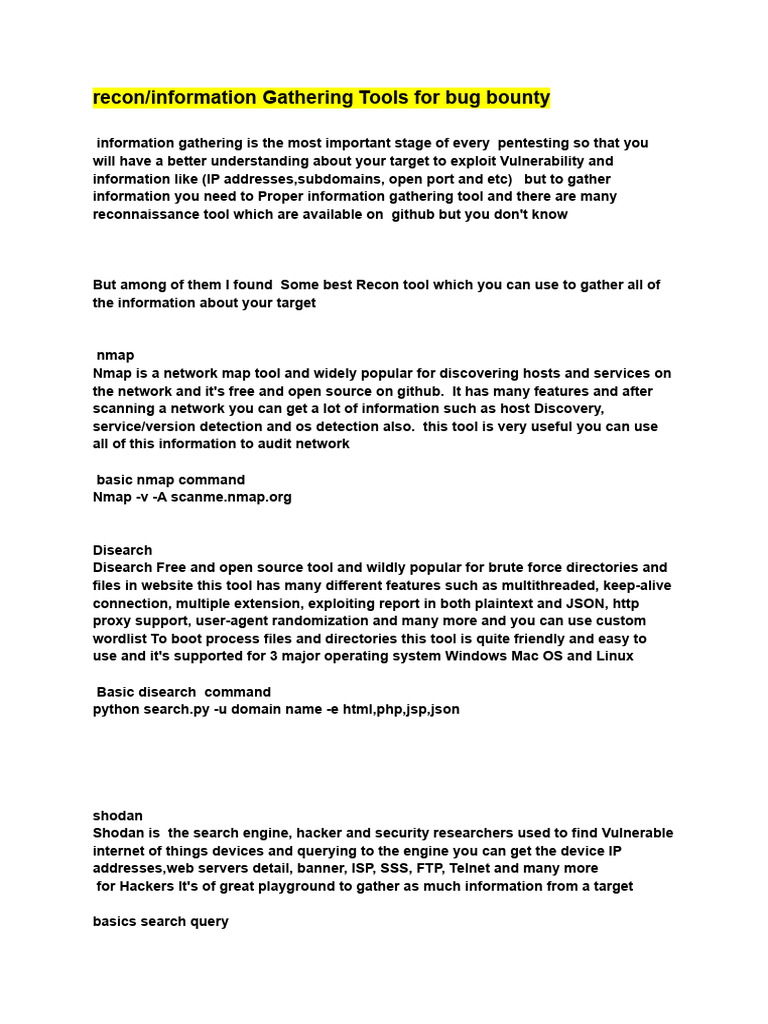 Information Gathering Tools | PDF | Domain Name System | Computer Science