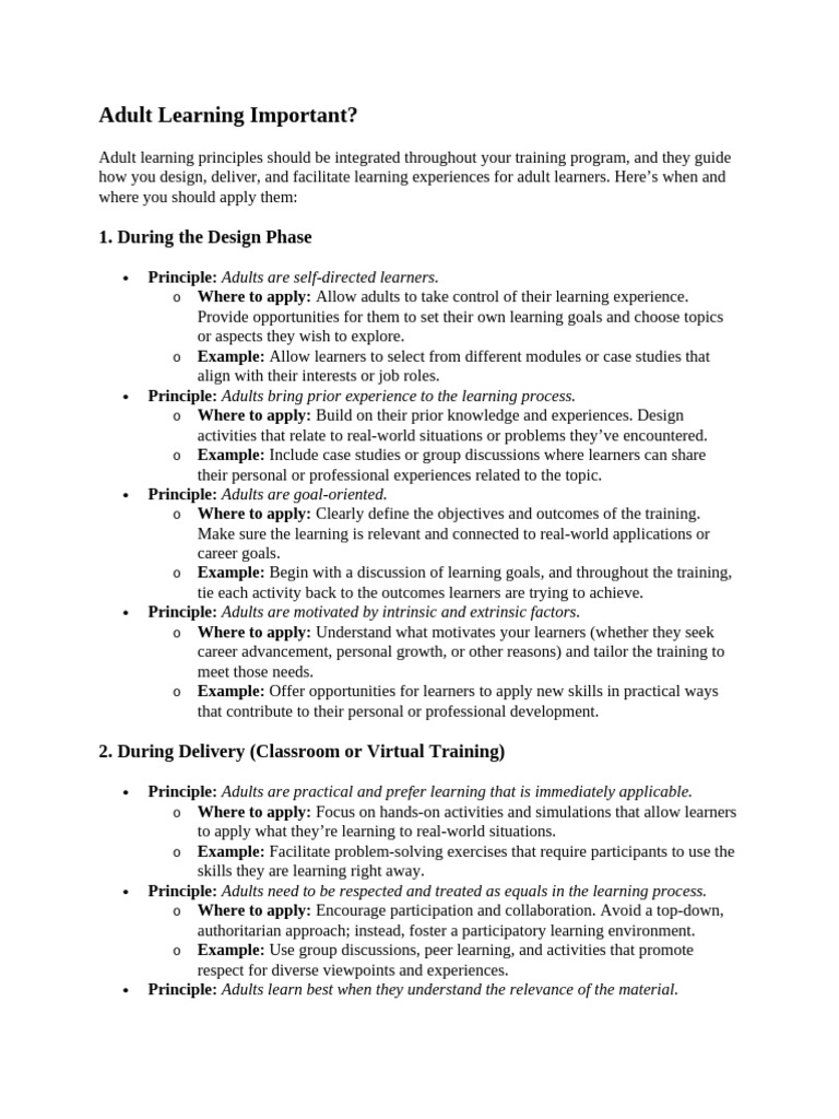 Adult Learning Important | PDF | Learning | Motivational