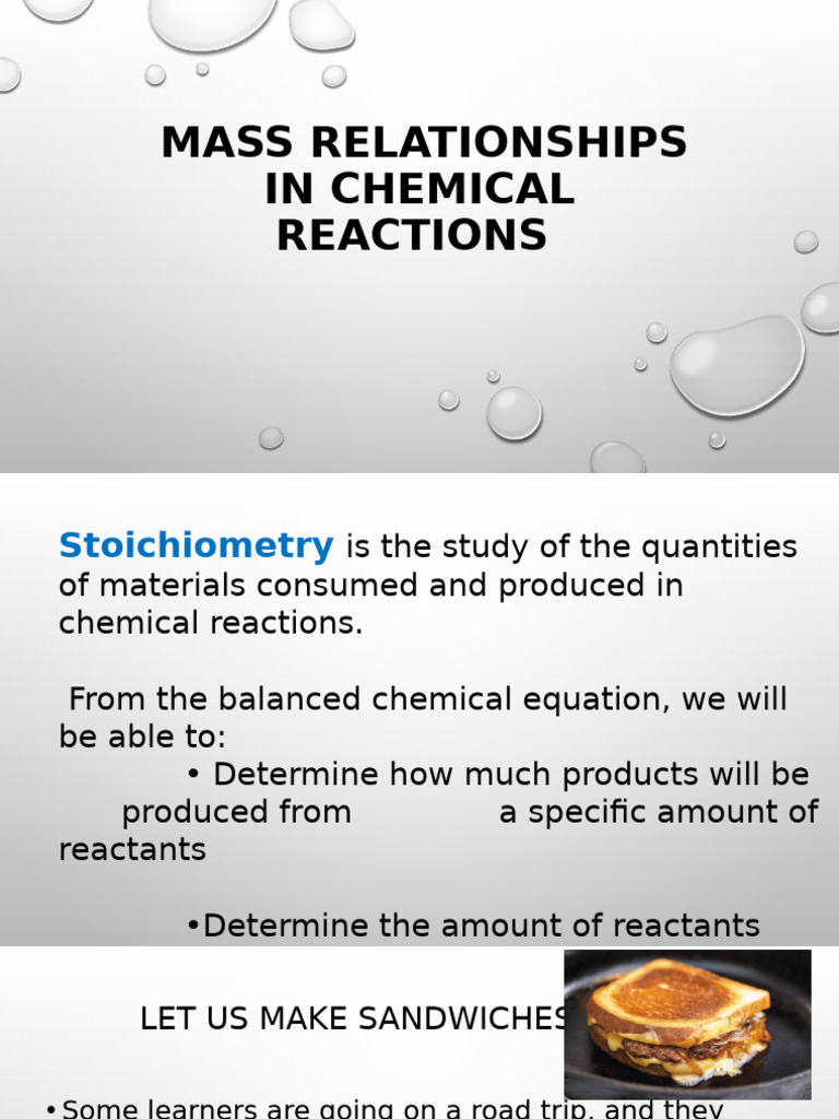 Mass Relationships in Chemical Reactions | PDF | Stoichiometry ...
