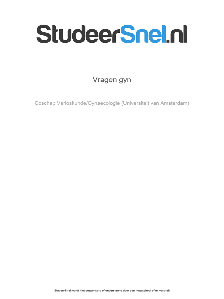 Vragen Gyn | PDF