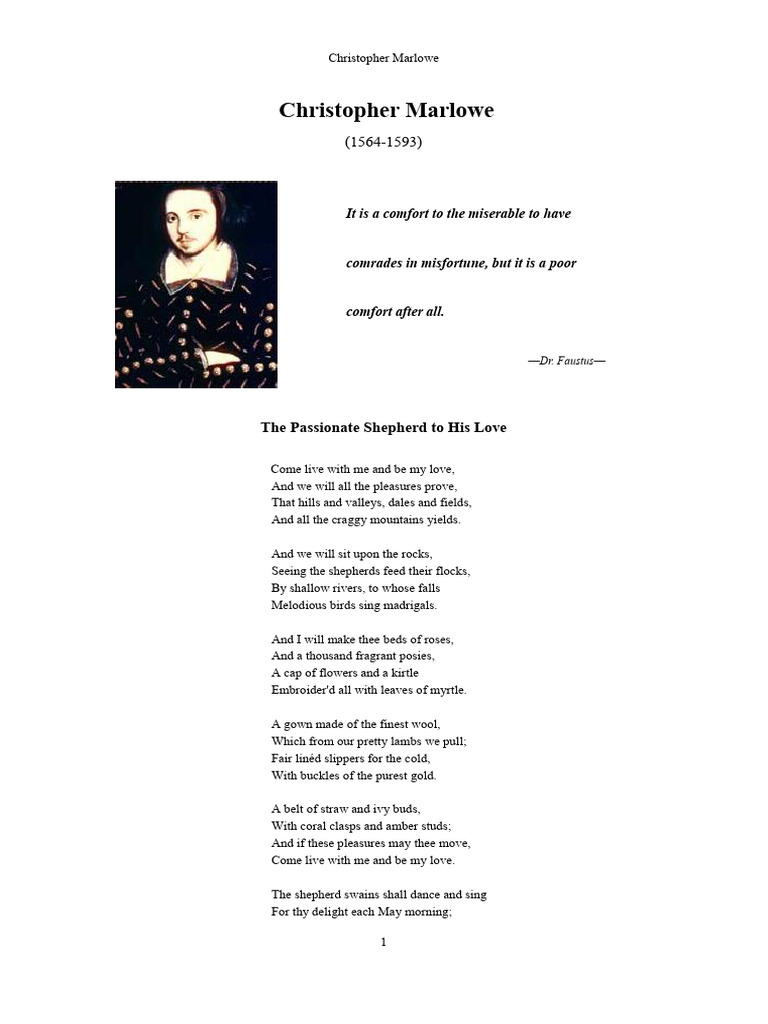 Week 12 Christopher Marlowe | PDF | Poems