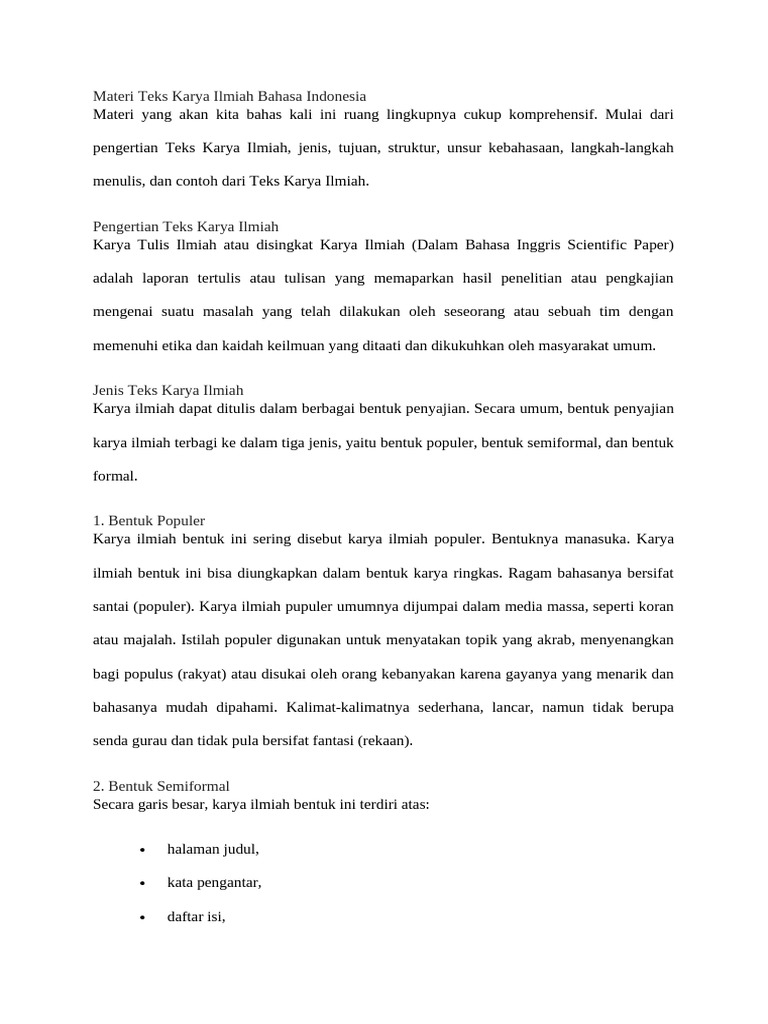 Bahan Ajar Karya Ilmiah | PDF