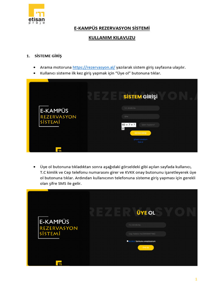 E Kampus Rezervasyon Sureci Kullanim Kilavuzu Ykb 1 | PDF