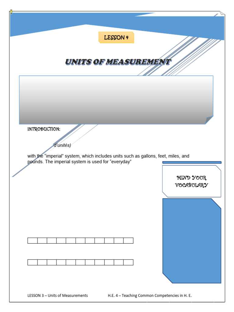 Lesson 4 Unit of Measurements 3 | PDF | International System Of Units ...