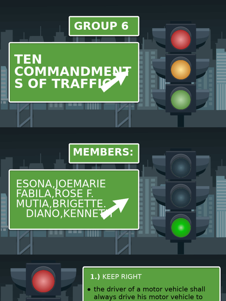 Ten Commandments of Traffic Group 6 | PDF | Traffic | Intersection (Road)