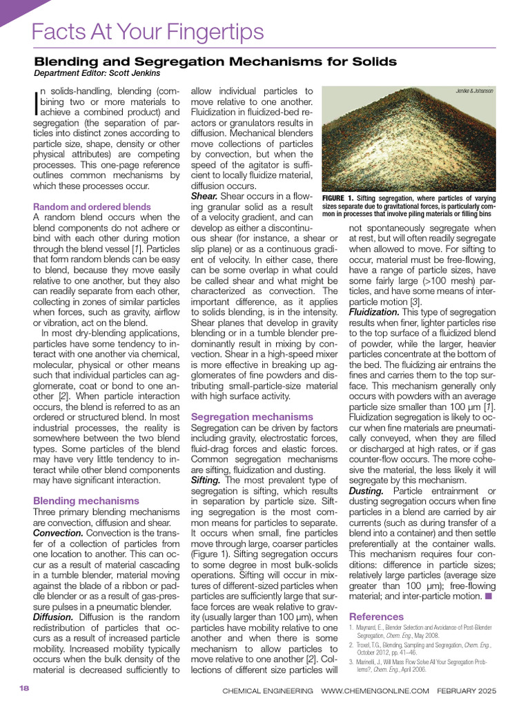 Blending and Segregation Mechanisms For Solids | PDF