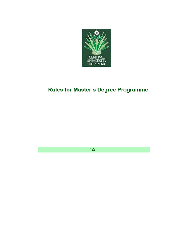 Rules For Masters Degree Programme (W.e.f. 2021-22) | PDF | Thesis ...