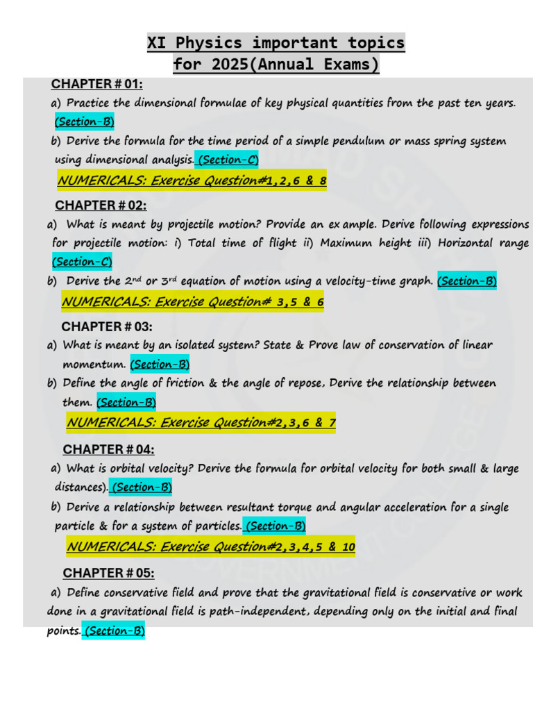 Important Topics XI | PDF | Diffraction | Classical Mechanics