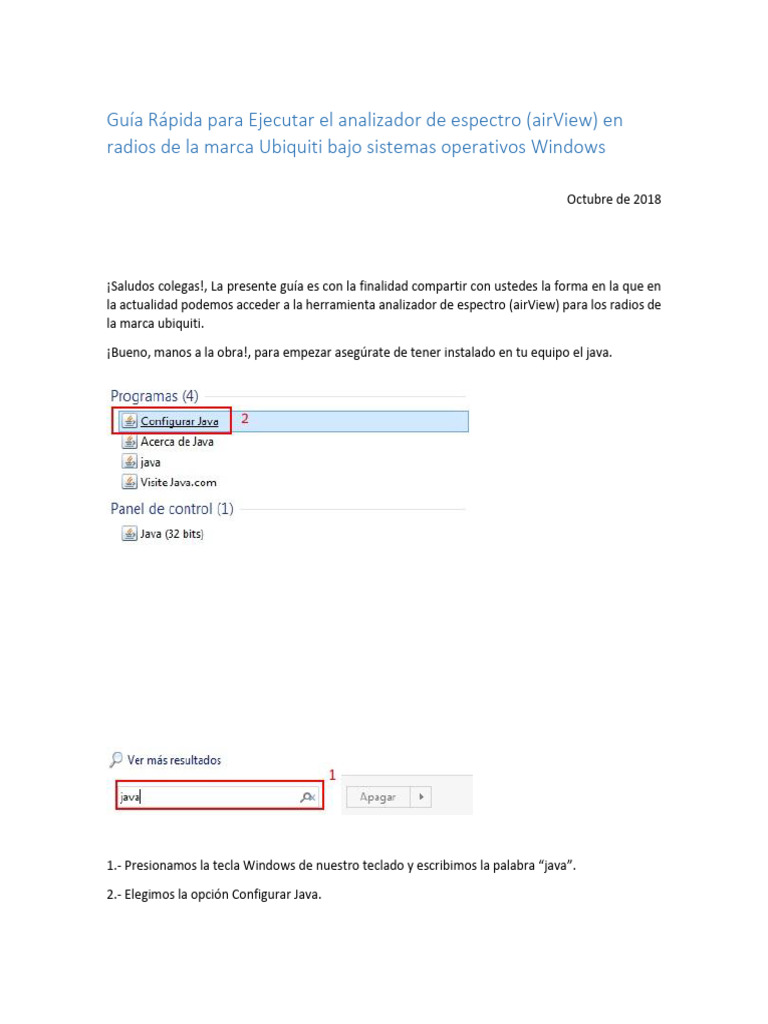 Ejecutar airView en Ubiquiti Windows | PDF | Java (lenguaje de ...