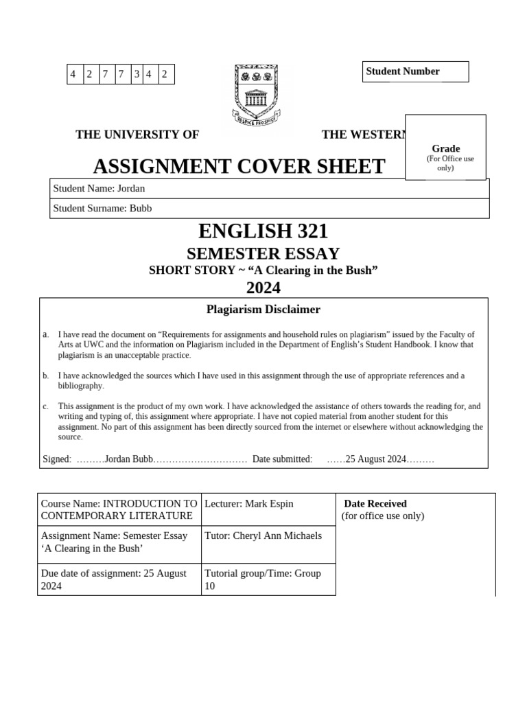 ENGLISH 321 Semester Essay Final Group 10 | PDF | Postcolonialism ...