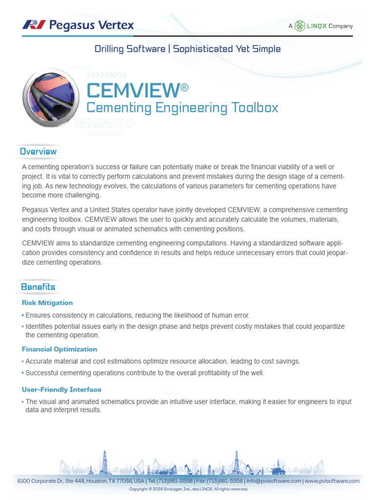 CEMVIEW-Cementing_Engineering_Toolbox | PDF | Casing (Borehole ...