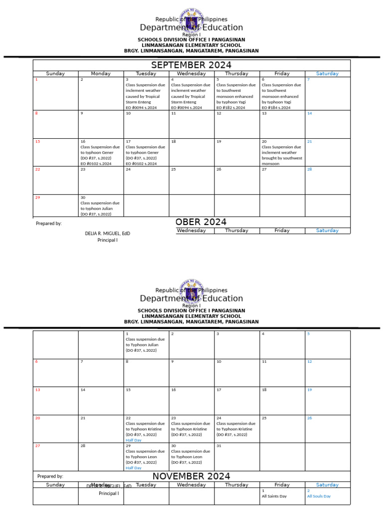 Calendar of Suspension - 2024 | PDF | Synoptic Meteorology And Weather ...