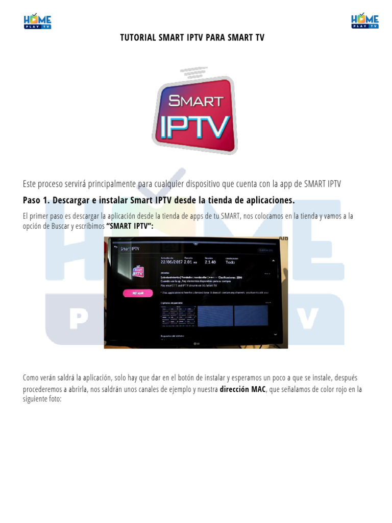 Tutorial Smart Iptv para Smart TV | PDF | Tarjeta de débito | Internet