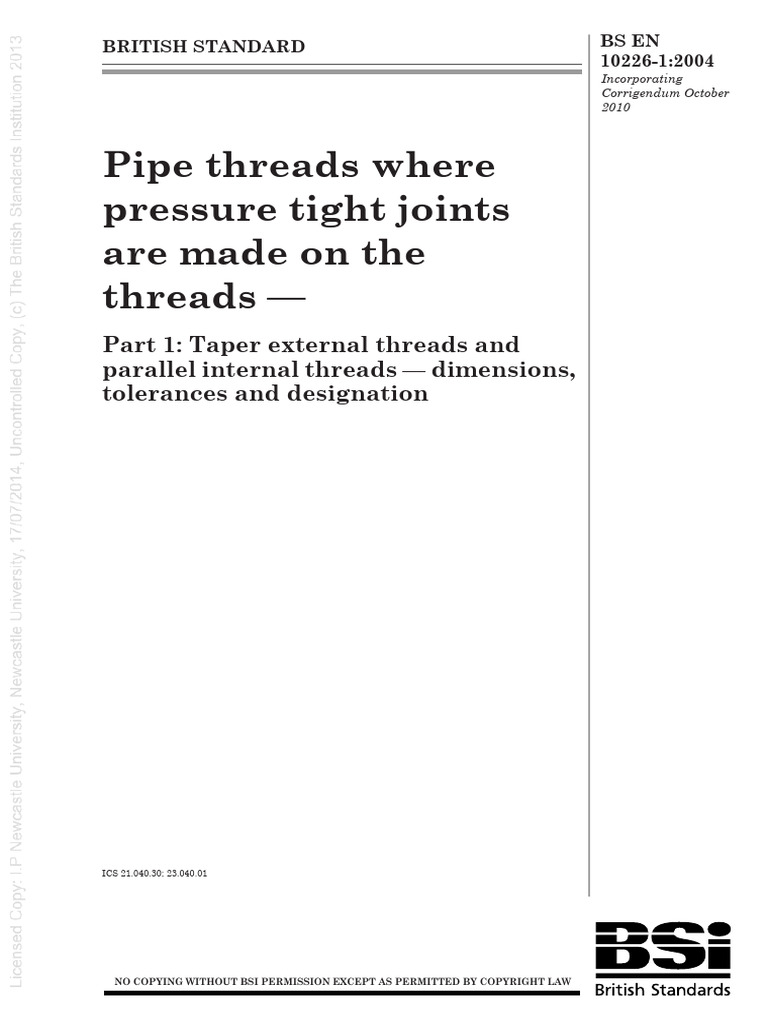 British Standard Threads - Roscas | PDF