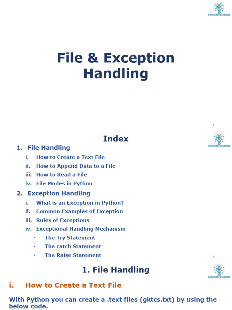 8 File Exception Handling Pdf Parameter Computer Programming Text File