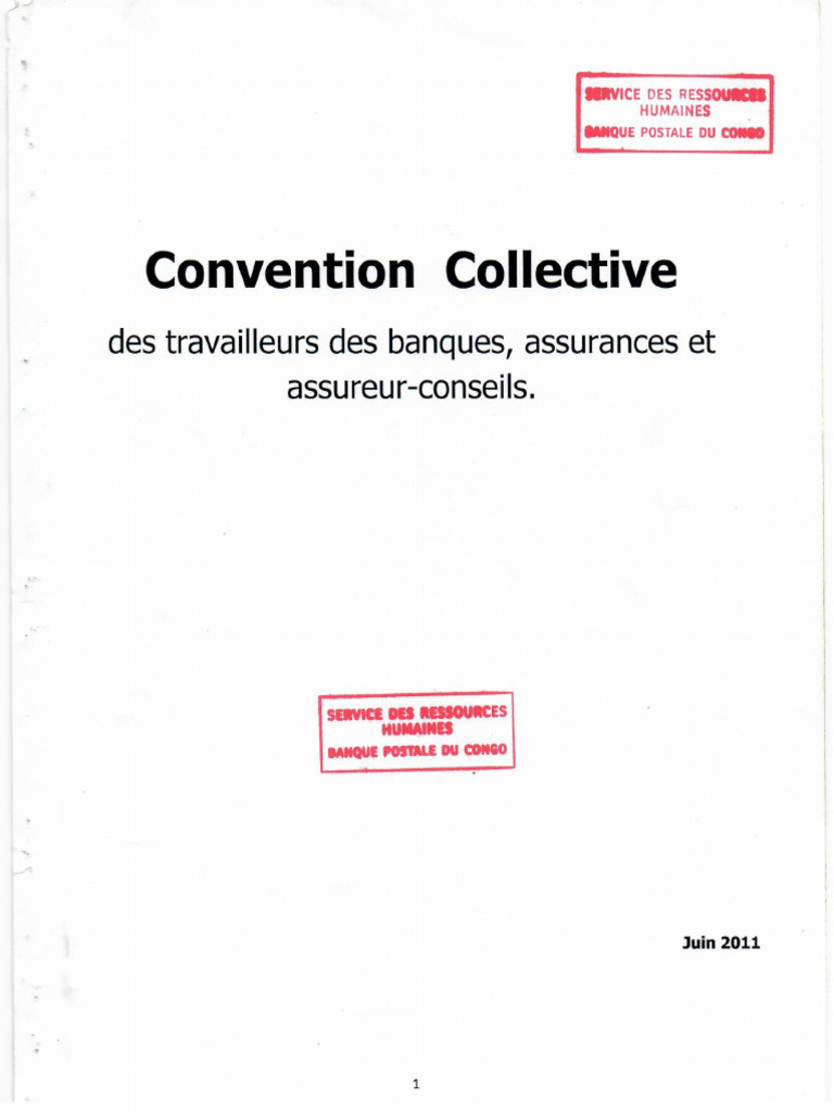 Convention Collective Banque Et Assurance | PDF