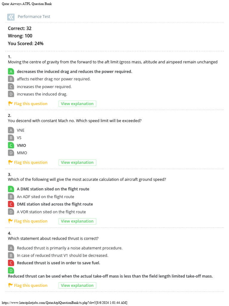 Qatar Airways ATPL Question Bank | PDF | Takeoff | Altitude