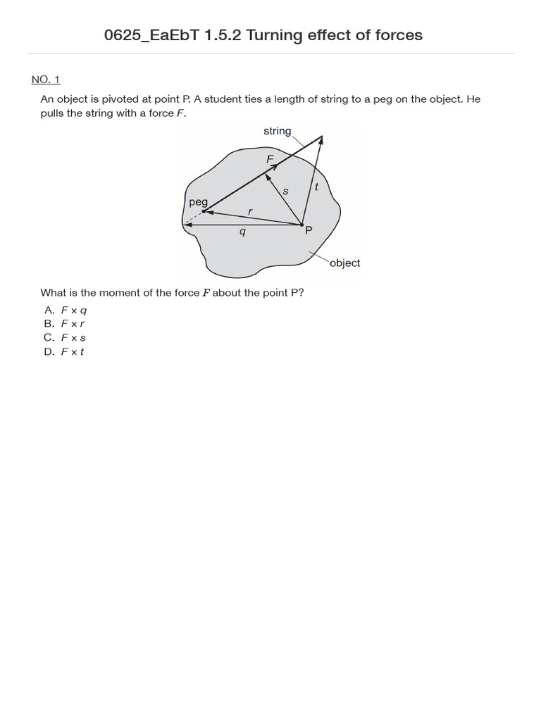 Turning Effect of Forces Explained | PDF | Force | Tension (Physics)