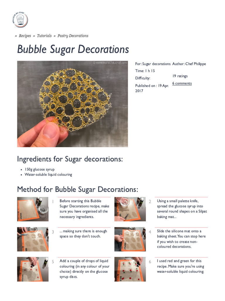 Bubble Sugar Decorations - Illustrated Recipe - Meilleur Du Chef | PDF ...
