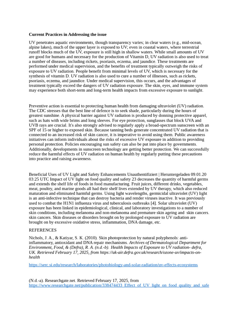 Current Practices RRL CAPSTONE | PDF | Ultraviolet | Sunscreen