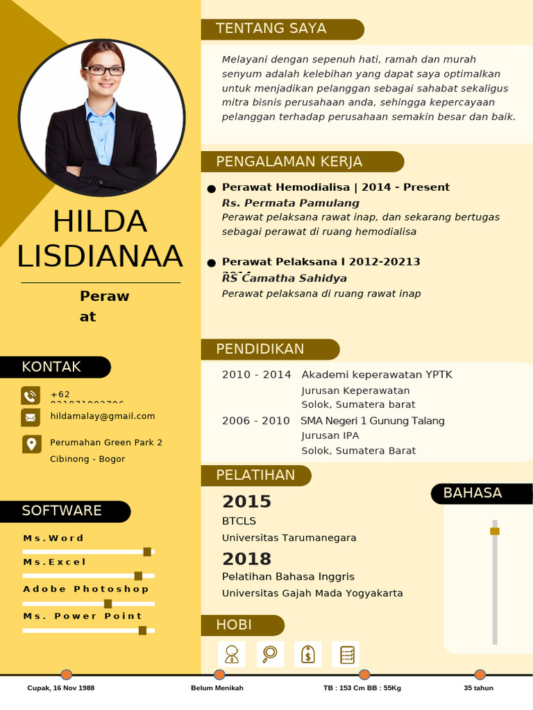Template CV Dan Surat Lamaran Kode 001 File CV Umum Skl796 | PDF