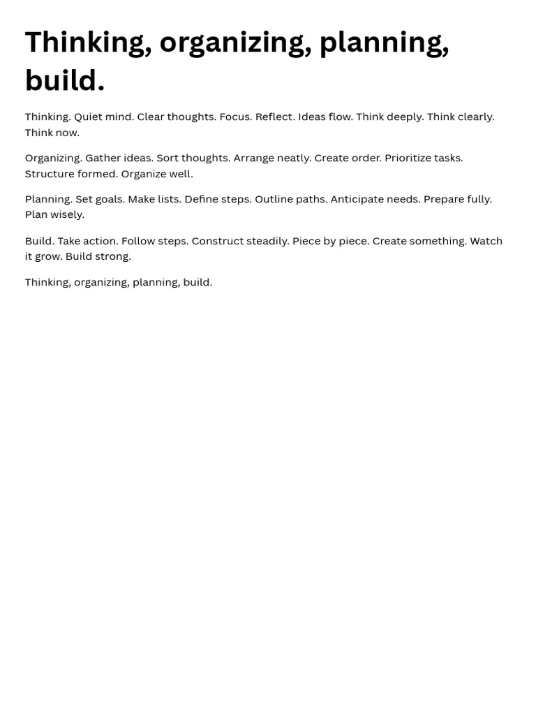 Mastering Thought: Organize & Plan | PDF