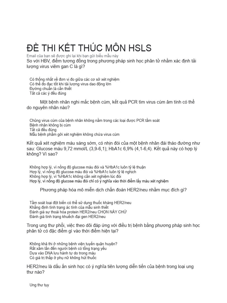 E Thi Ket Thuc Mon HSLS-1 | PDF