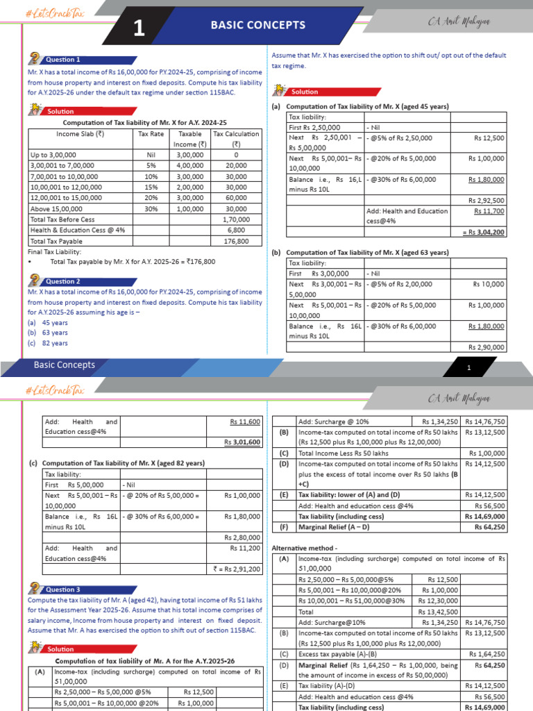 QB Basic Concepts | PDF | Income Tax | Taxes