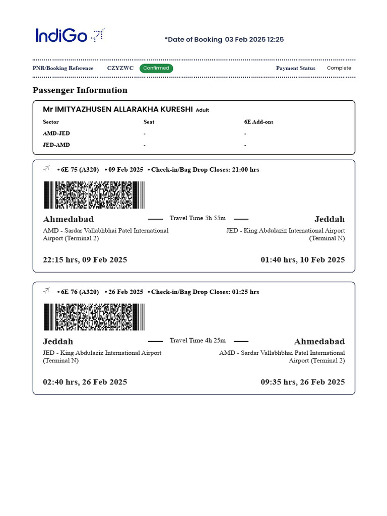 9th FEB 3 Pax Imtiyaz Bhai Nandasan | PDF | Aviation | Transport