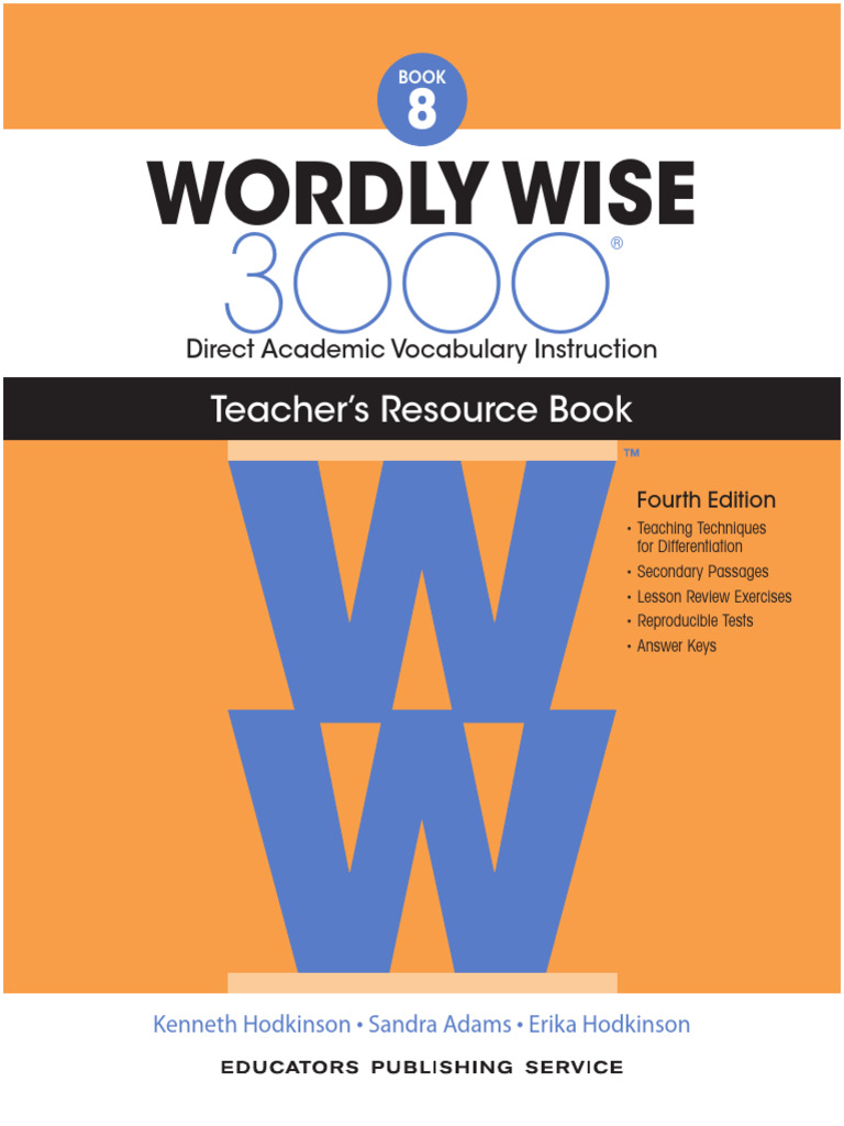 Wordly Wise 3000, Book 8, Teacher Resource Book | PDF | Reading ...