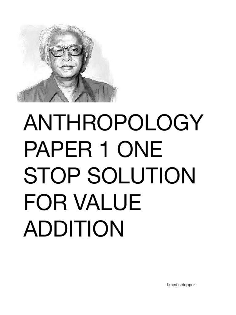 Anthropology Value Addition Guide | PDF