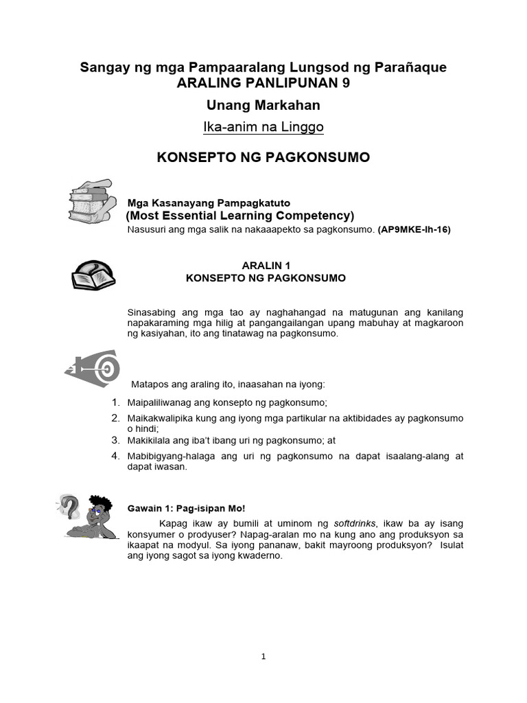 AP Grade9 Quarter1 Module Week6 | PDF