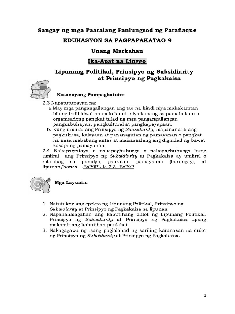 ESP_Grade9_Quarter1_Module4_Week4 | PDF
