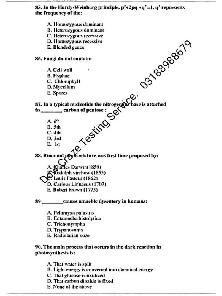 DCTS Sample Test Paper For BS Programs in Dow JSMU and LUHMS | PDF