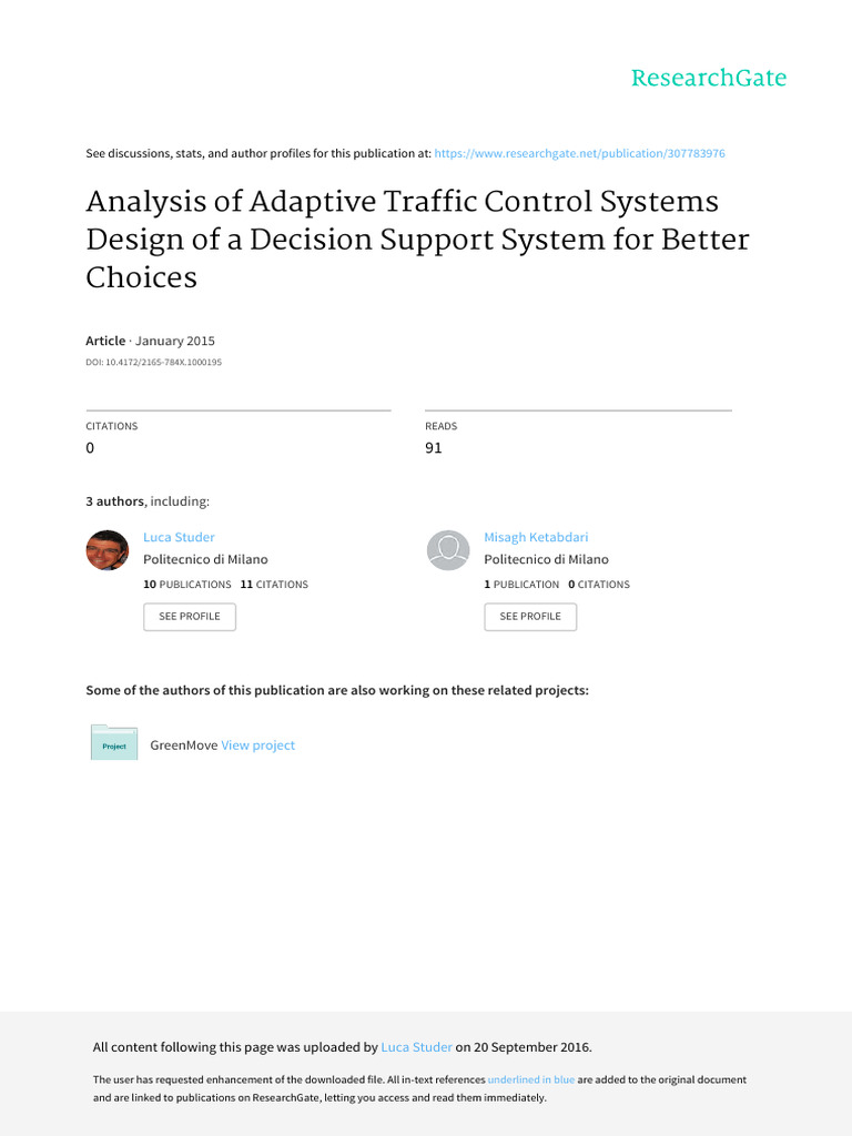 Adaptive Traffic Control Insights | PDF | Traffic | Air Pollution